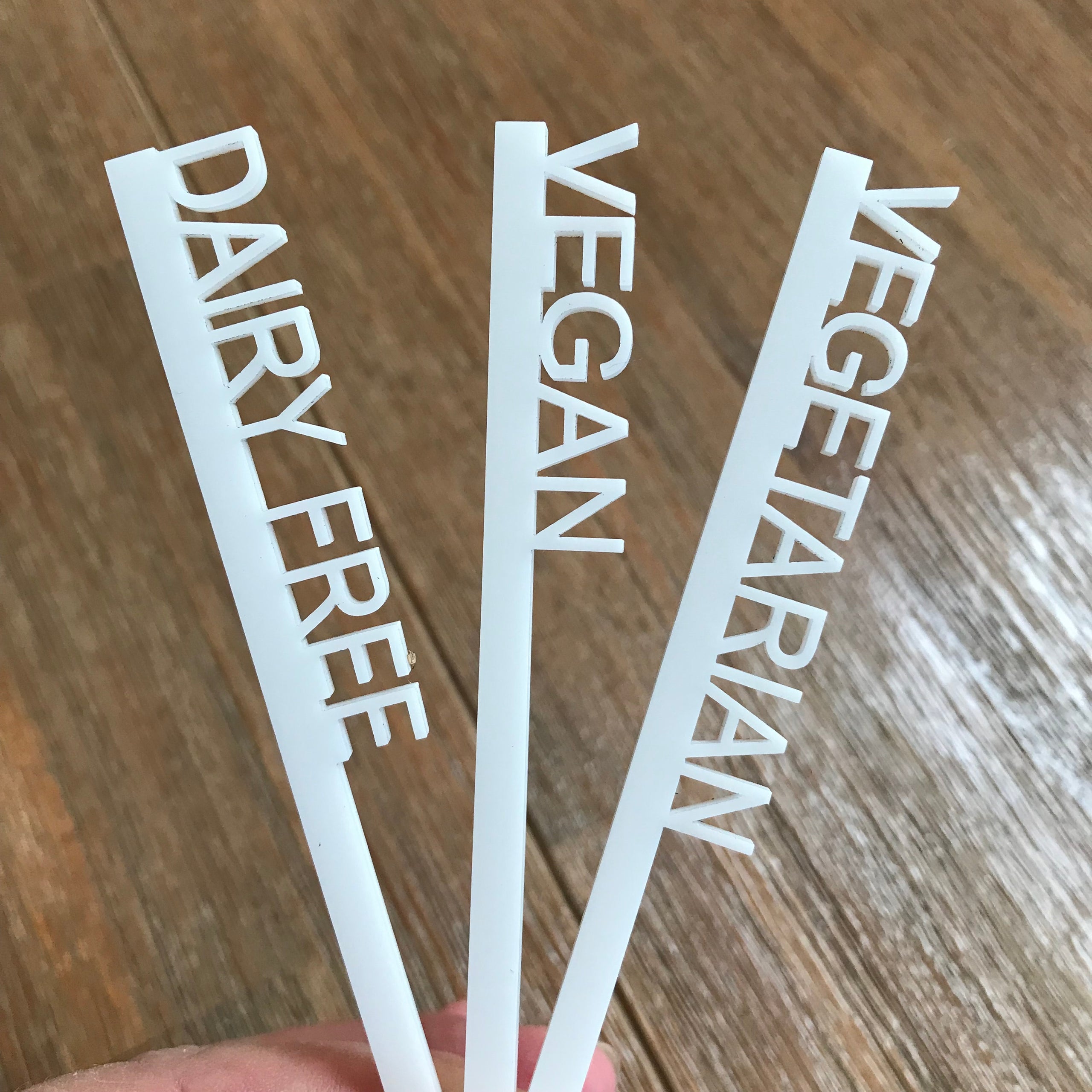 Acrylic food markers to designate vegan, vegetarian, gluten free, dairy ...